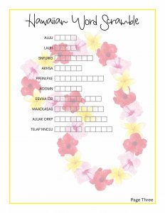 Hawaii Word Search and Word Scramble Printables for Kids - Hawaii ...