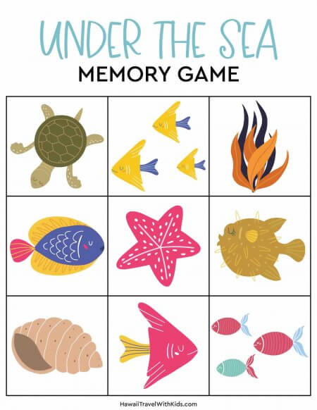 Under the Sea Memory Matching Game for Kids (FREE Printable) - Hawaii ...