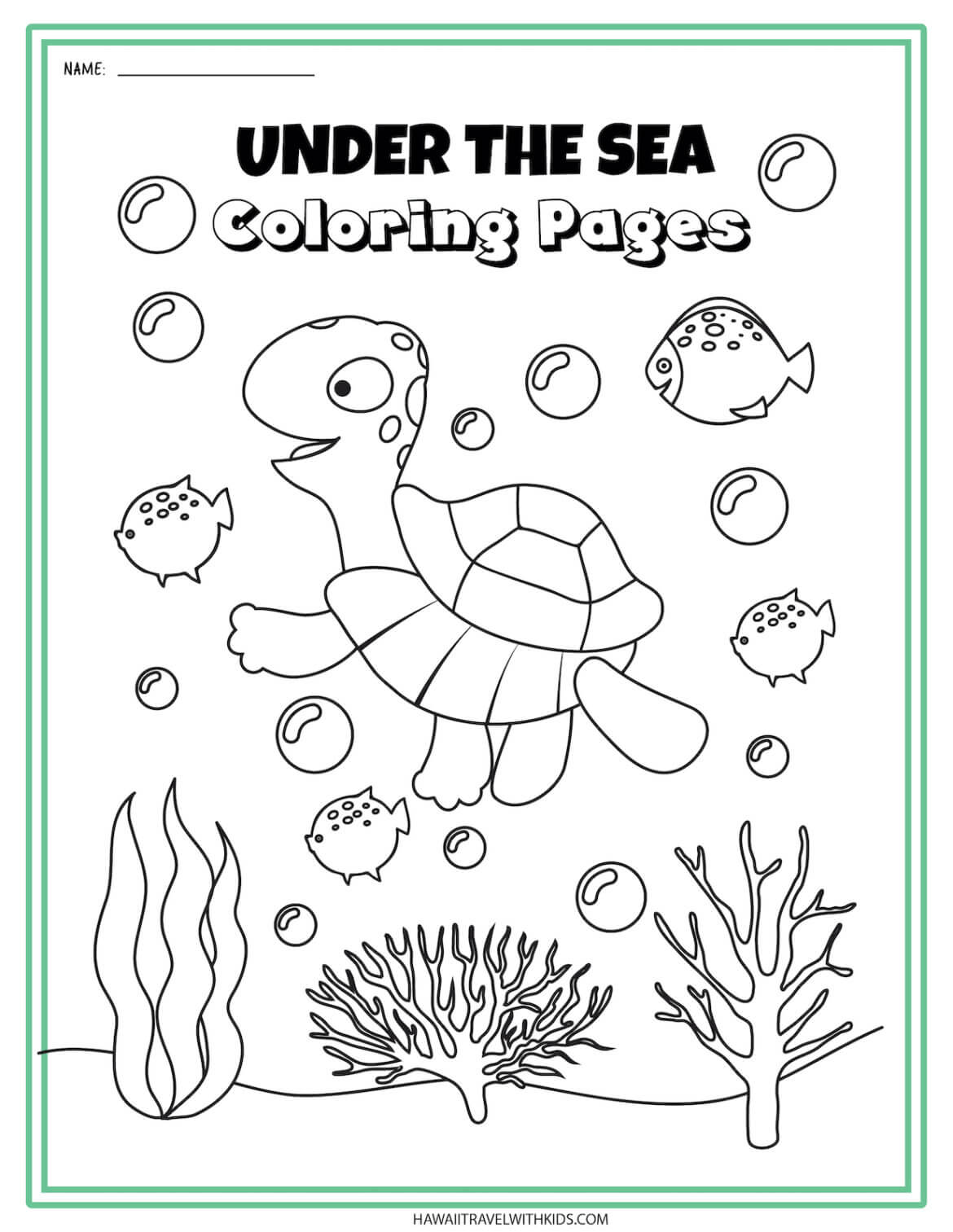 Sea Animal Worksheets and Coloring Pages - Hawaii Travel with Kids