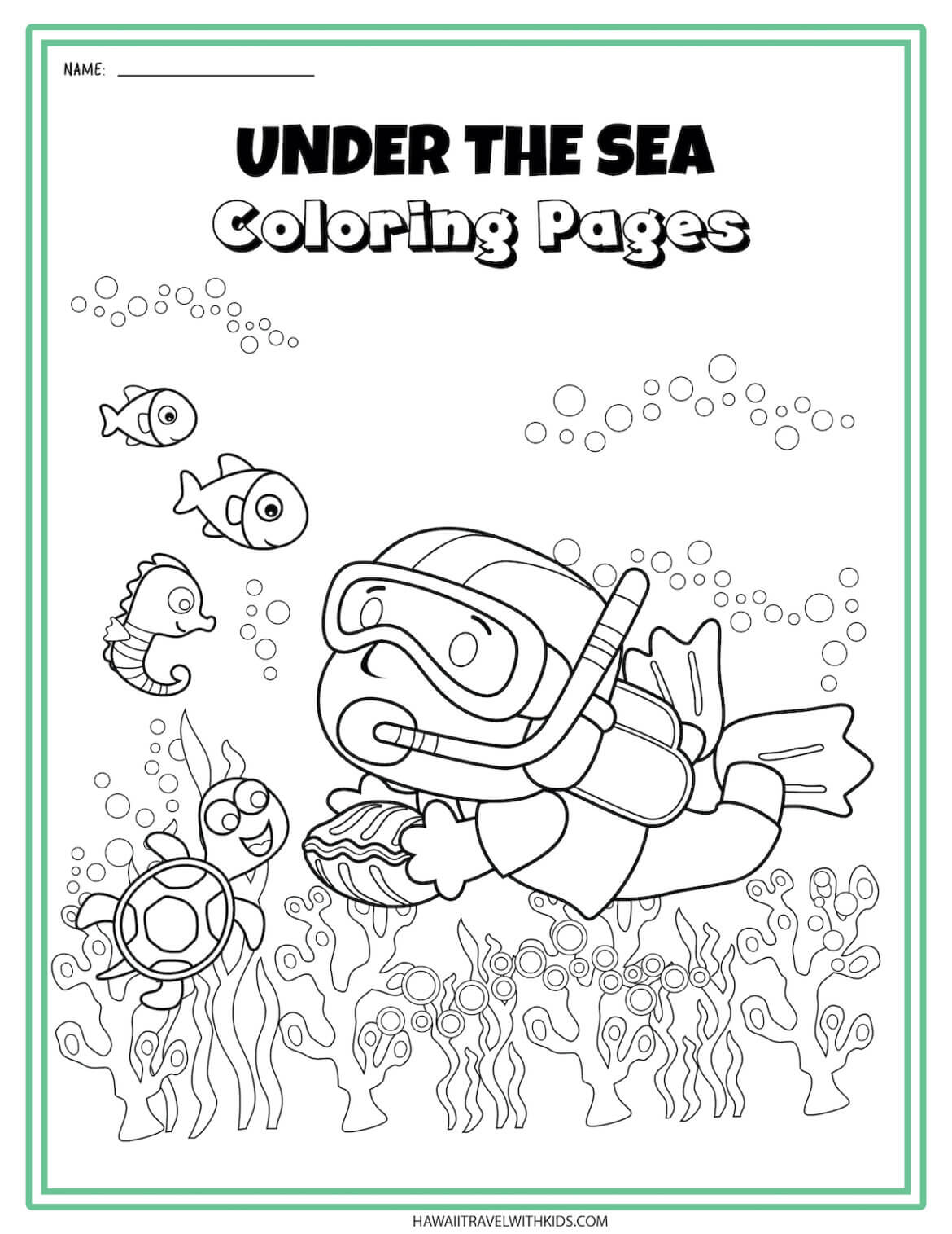 Sea Animal Worksheets and Coloring Pages - Hawaii Travel with Kids