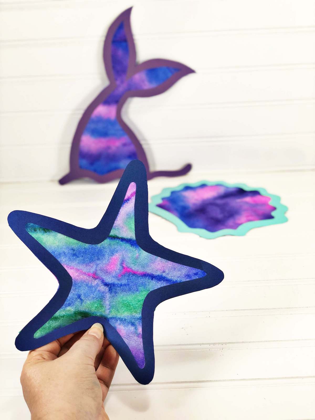 Ocean Animal Coffee Filter Suncatcher Craft - Hawaii Travel with Kids