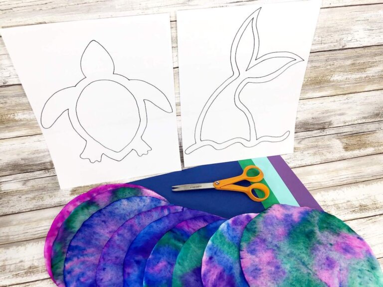 Ocean Animal Coffee Filter Suncatcher Craft - Hawaii Travel with Kids