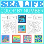 Sea Life Color by Number Printable - Hawaii Travel with Kids